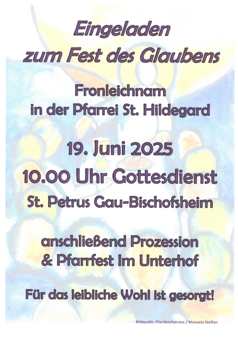 Einladung zum Pfarrfest – VG Bodenheim aktuell